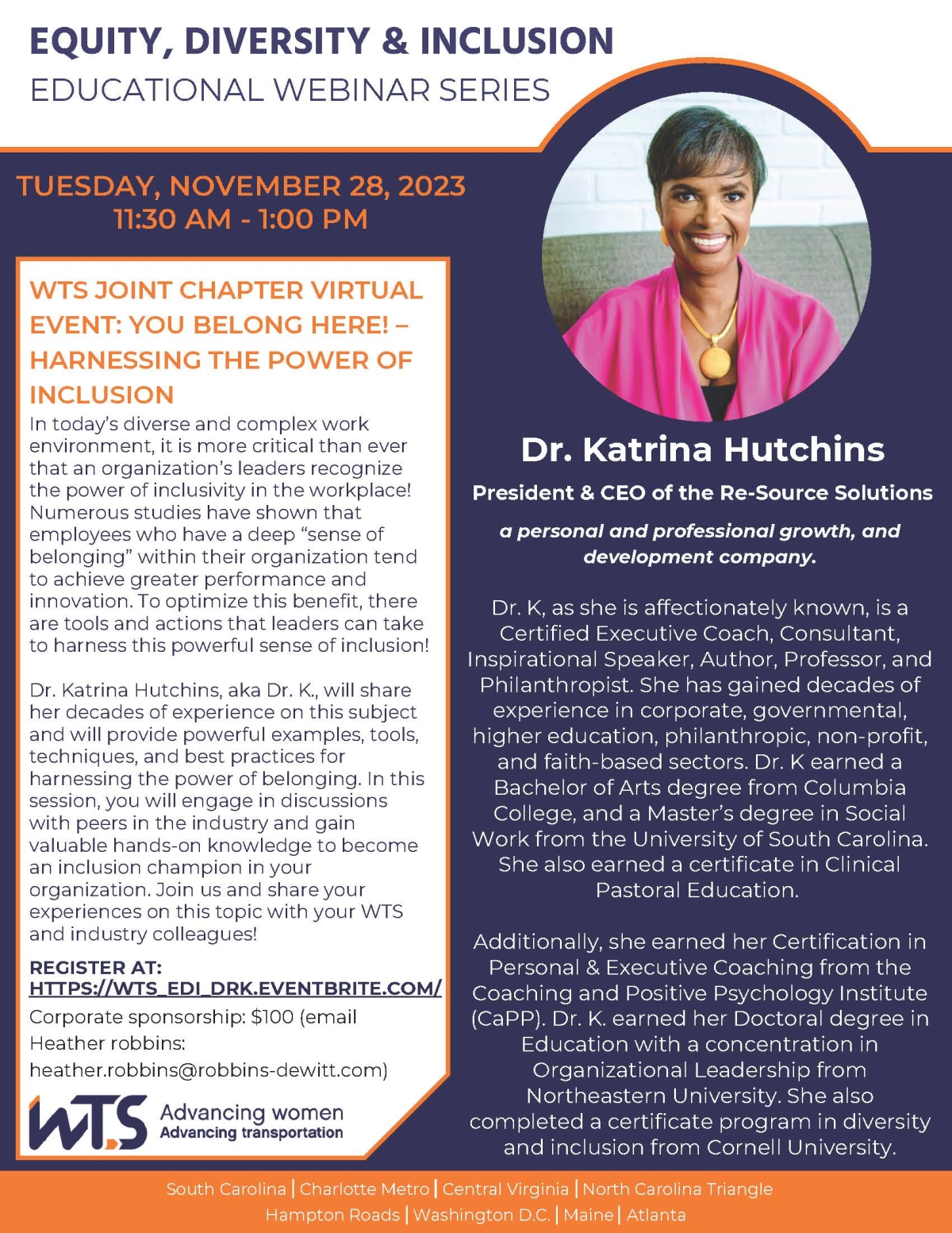 Joint WTS Chapters Event: Equity, Diversity & Inclusion Webinar with Dr ...